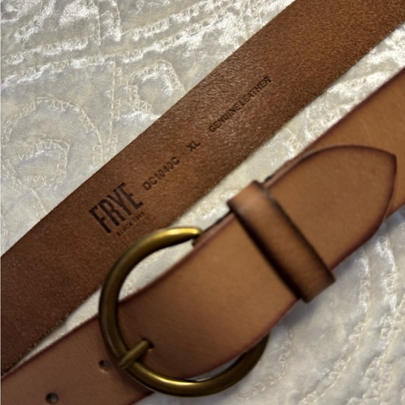 Frye | Accessories | Frye Brown Leather Belt With Gold Buckle Nwot ...